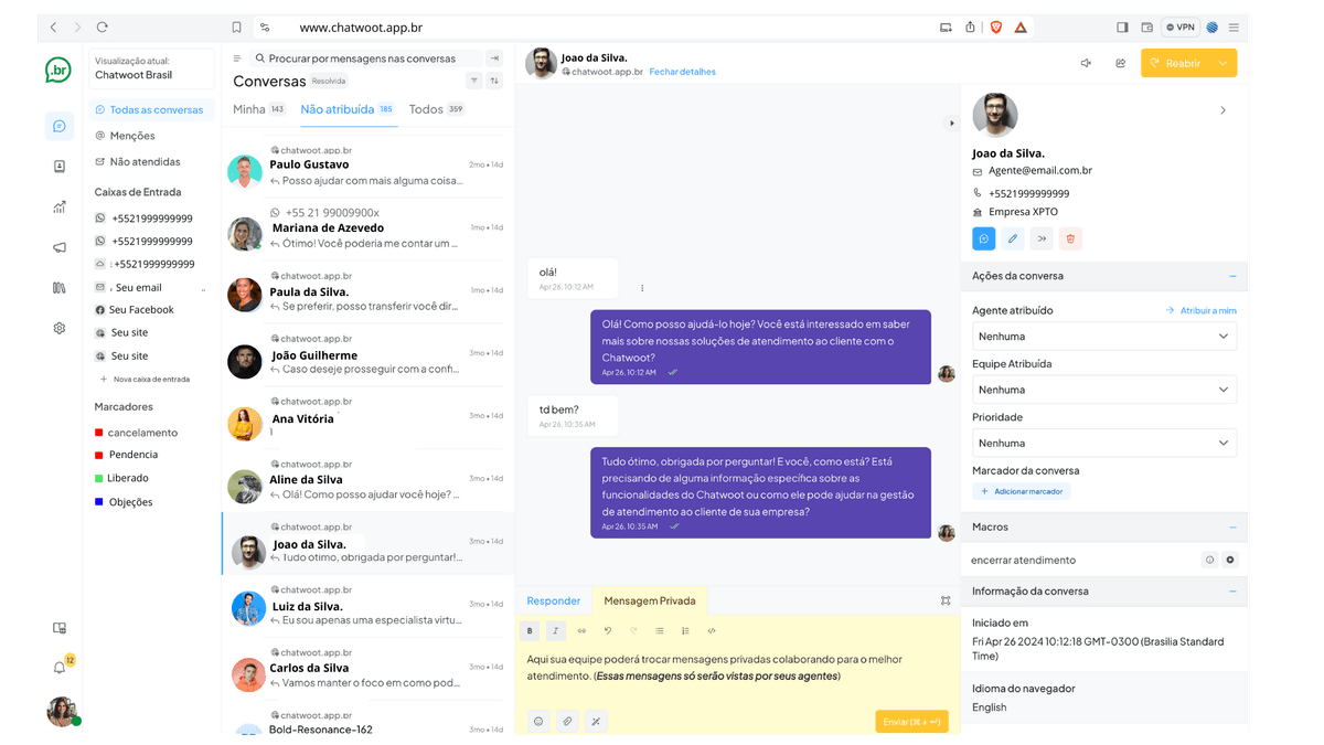 Chatwoot: Plataforma de engajamento com clientes. Uma alternativa de ...